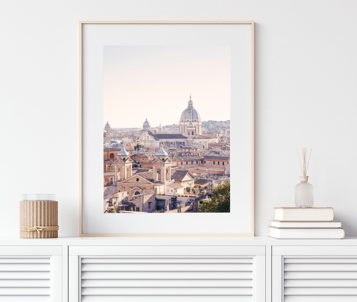 Rome Print Rome Skyline at Sunrise Italy Print Cityscape | Etsy
