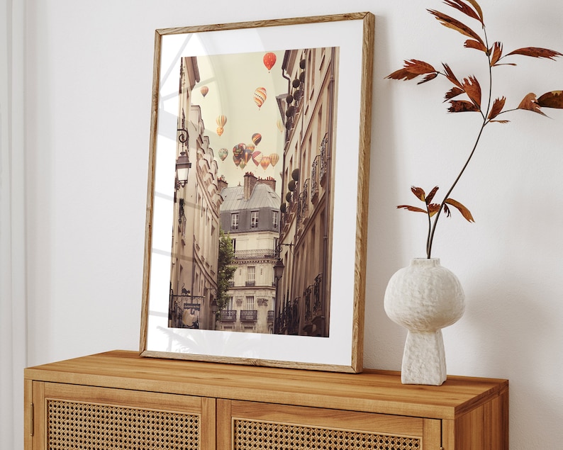 Hot Air Balloons Over Paris Photography Print, Paris Wall Art, Large ...