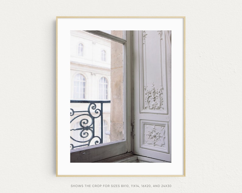 Paris Interior Photography Print, Paris Wall Art, Window Photo, Paris ...