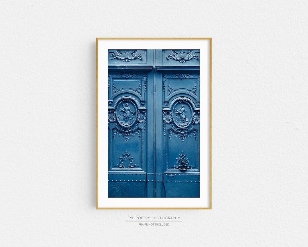 Classic Blue Paris Door, Paris Photography, Art Print, Paris Wall Art ...