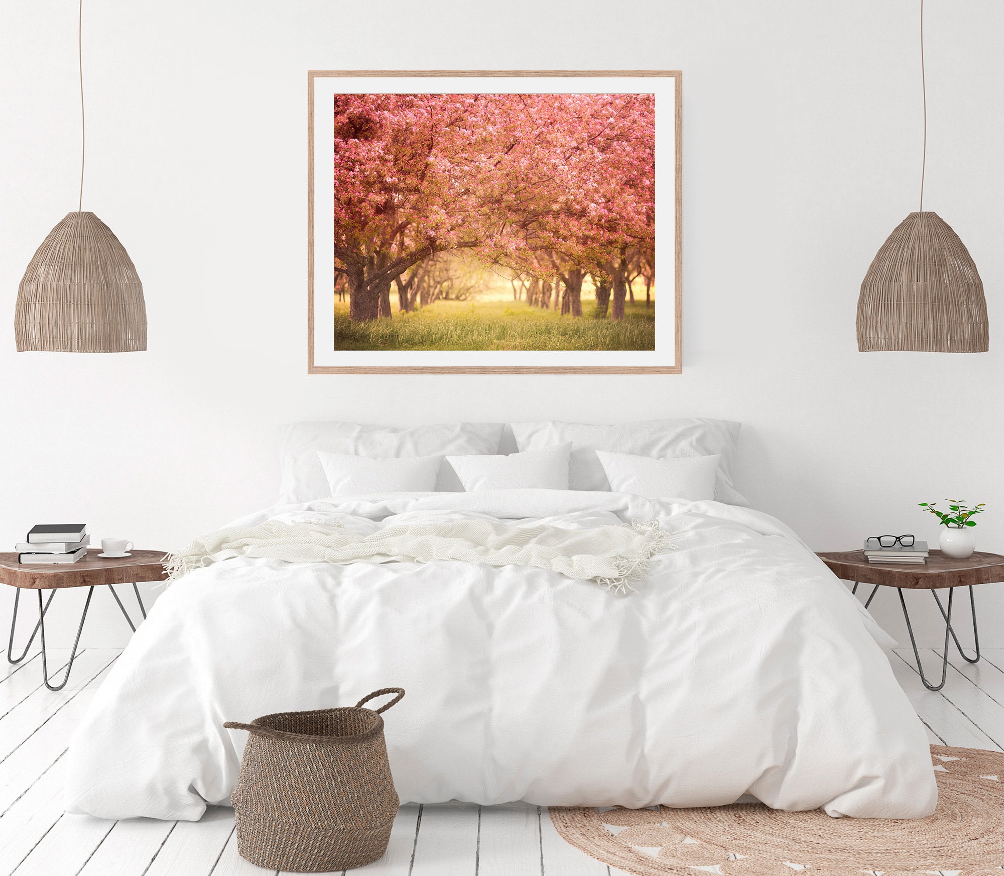 Forest Print Nursery Pink Tree Print Baby Girl Nursery Art - Etsy