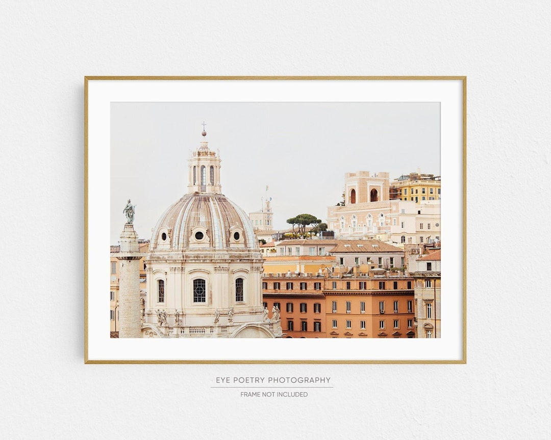 Rome Wall Art, Italy Travel Photography, Roman Cityscape in Muted ...