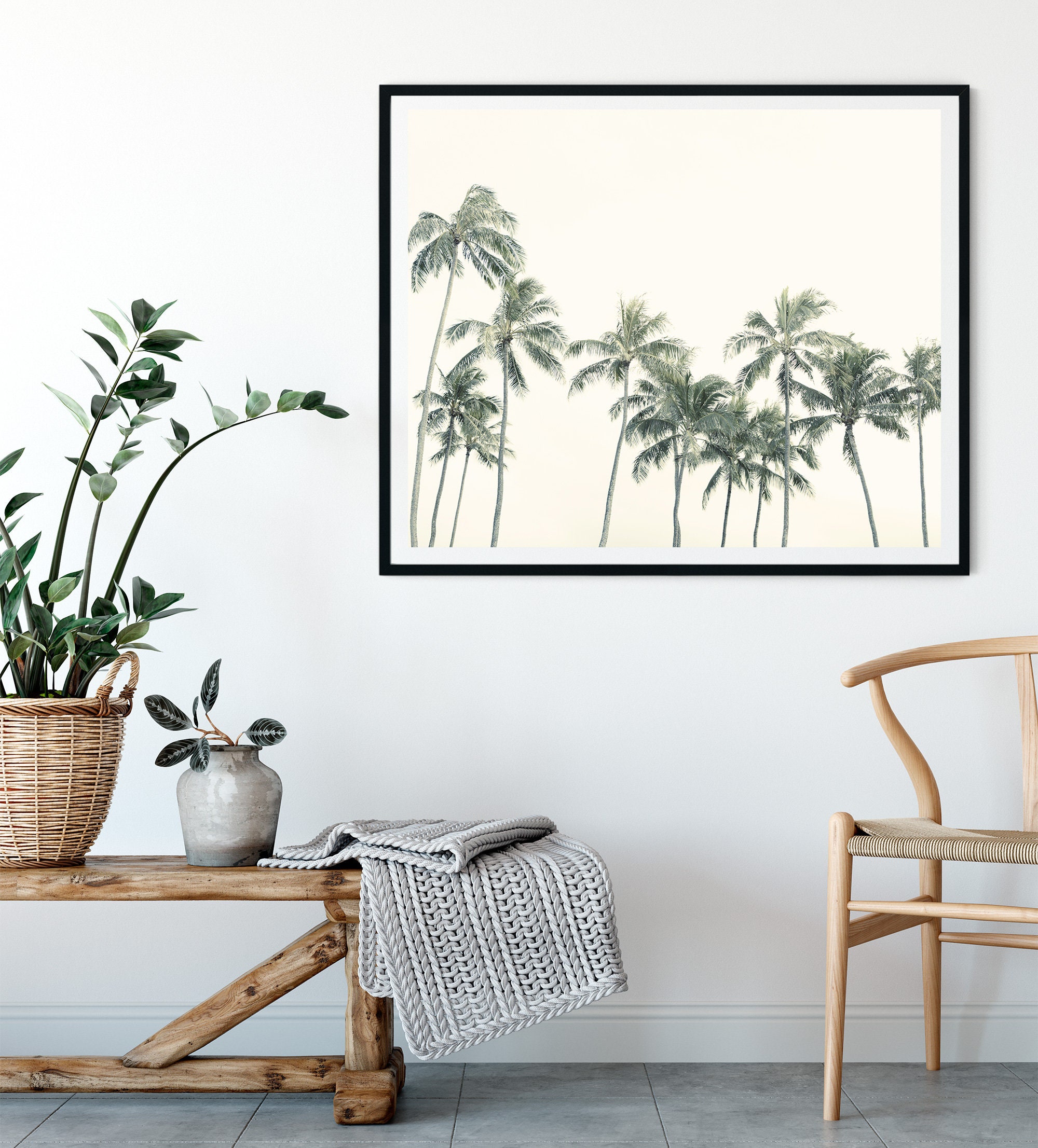 Palm Print Modern Tropical Decor Summer Beach Decor Palm - Etsy