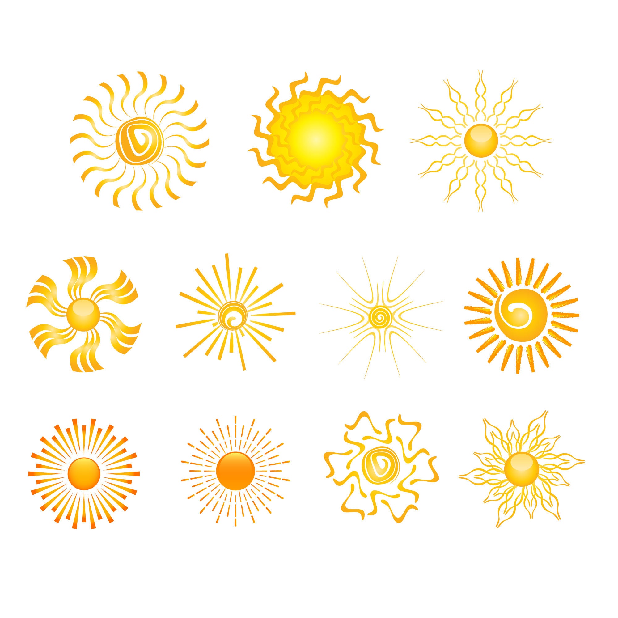 Shining Sun Svg Bundles, Sunrise Svg Bundles, Hot Summer Sun Svg ...