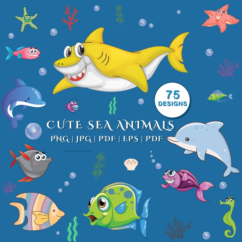Sea Animals Svg Bundles, Ocean Animal Clipart , Under the Sea SVG ...