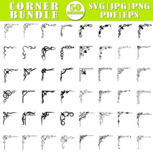 Corner Svg Bundles, Corner Svg, Corner Border Svg, Vintage Corner Svg ...