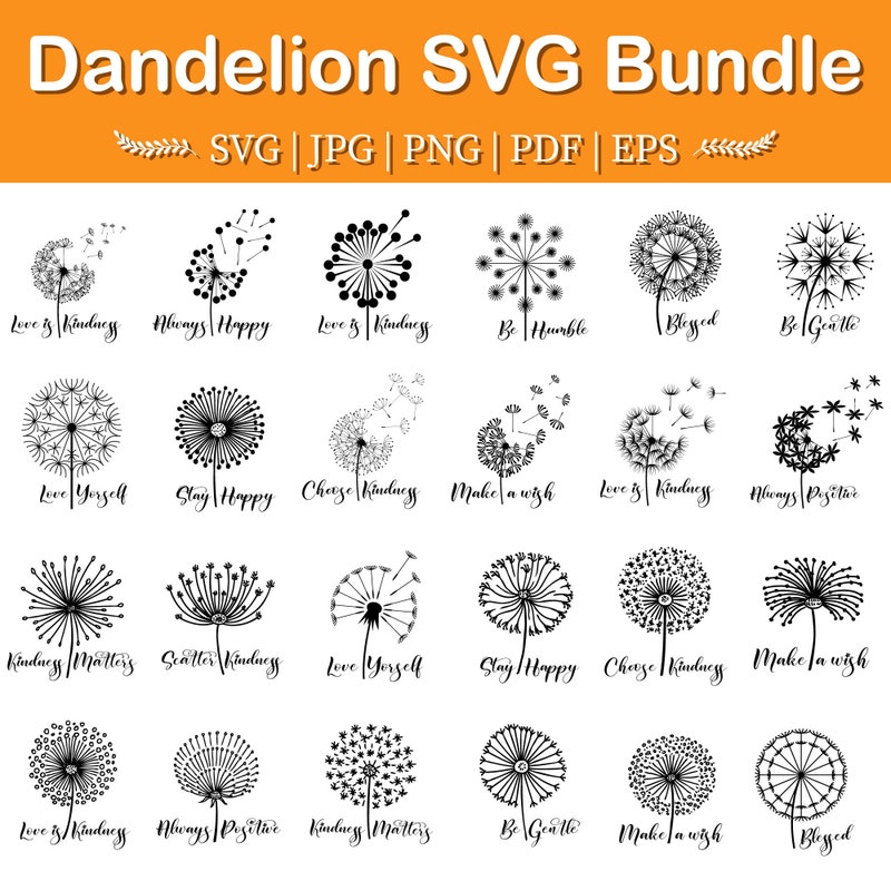 Dandelion Svg - Etsy