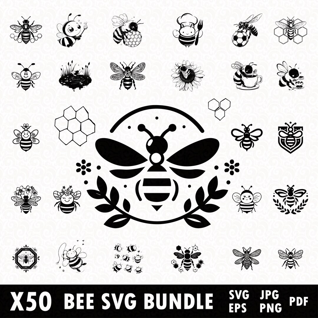 Cute Bee Svg Bundles, Honey Bee Svg Bundles, Bee Hive Clipart ...