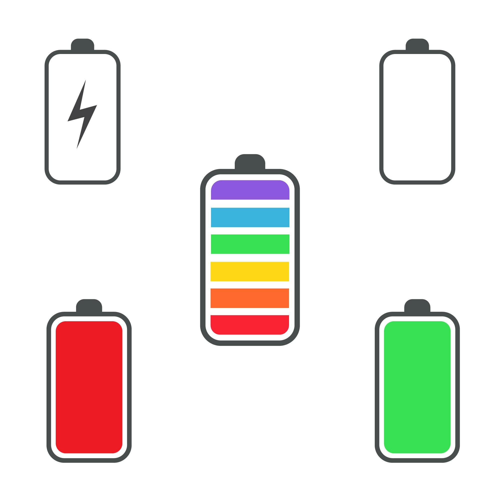 Colorful Mobile Battery Svg Bundles, Colorful Battery Svg, Mobile ...