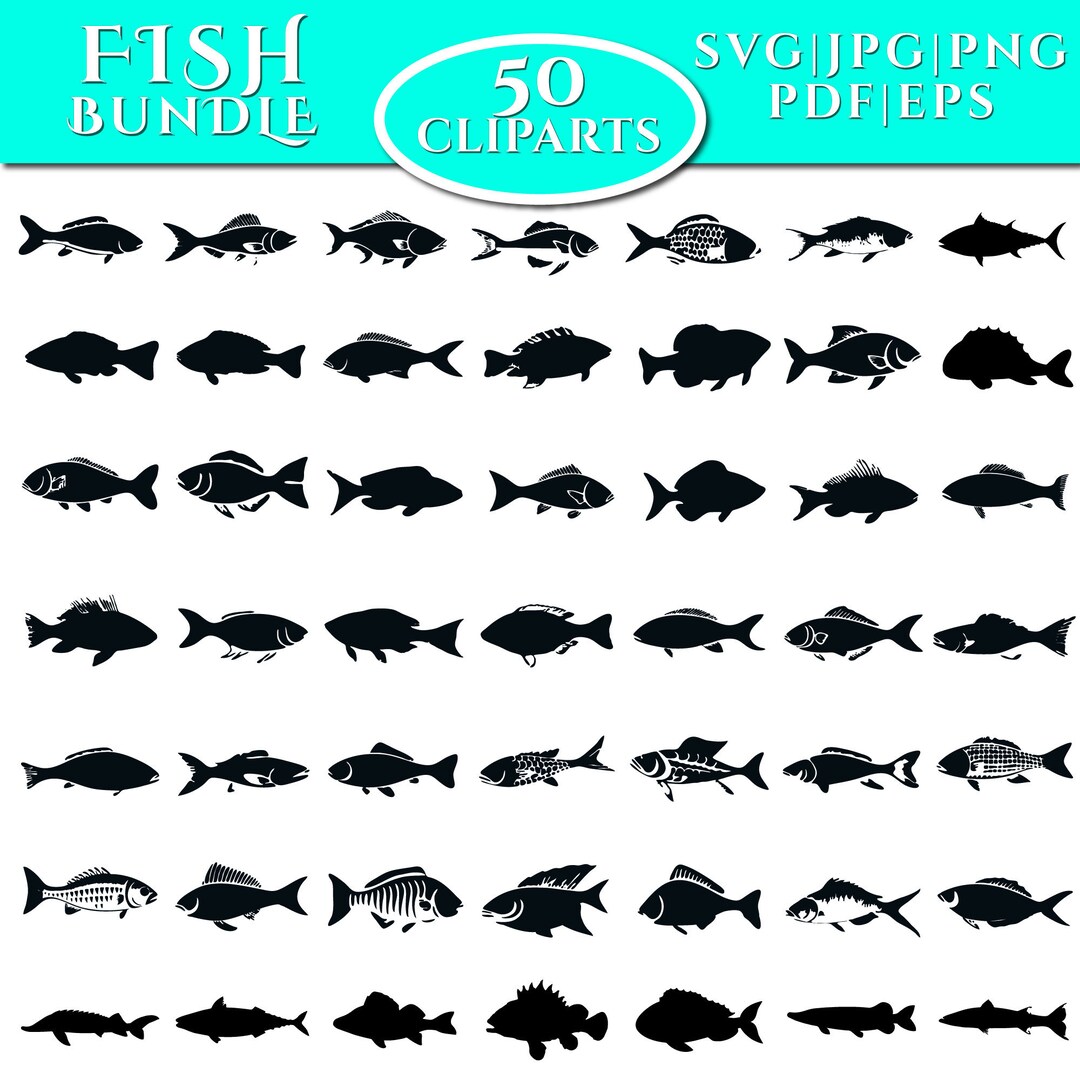 Fish Svg Bundles, Fish PNG Bundles, Fish Clipart, Fish Silhouette, Fish ...
