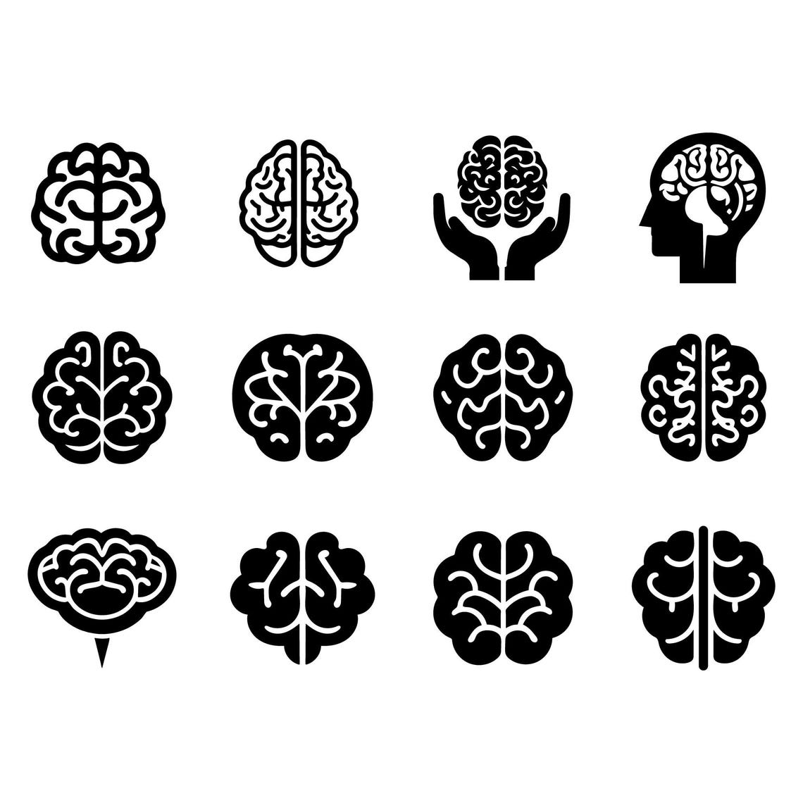 Human Brain Svg Bundles, Brain PNG for Prints, Brain Clipart, Brain Svg ...