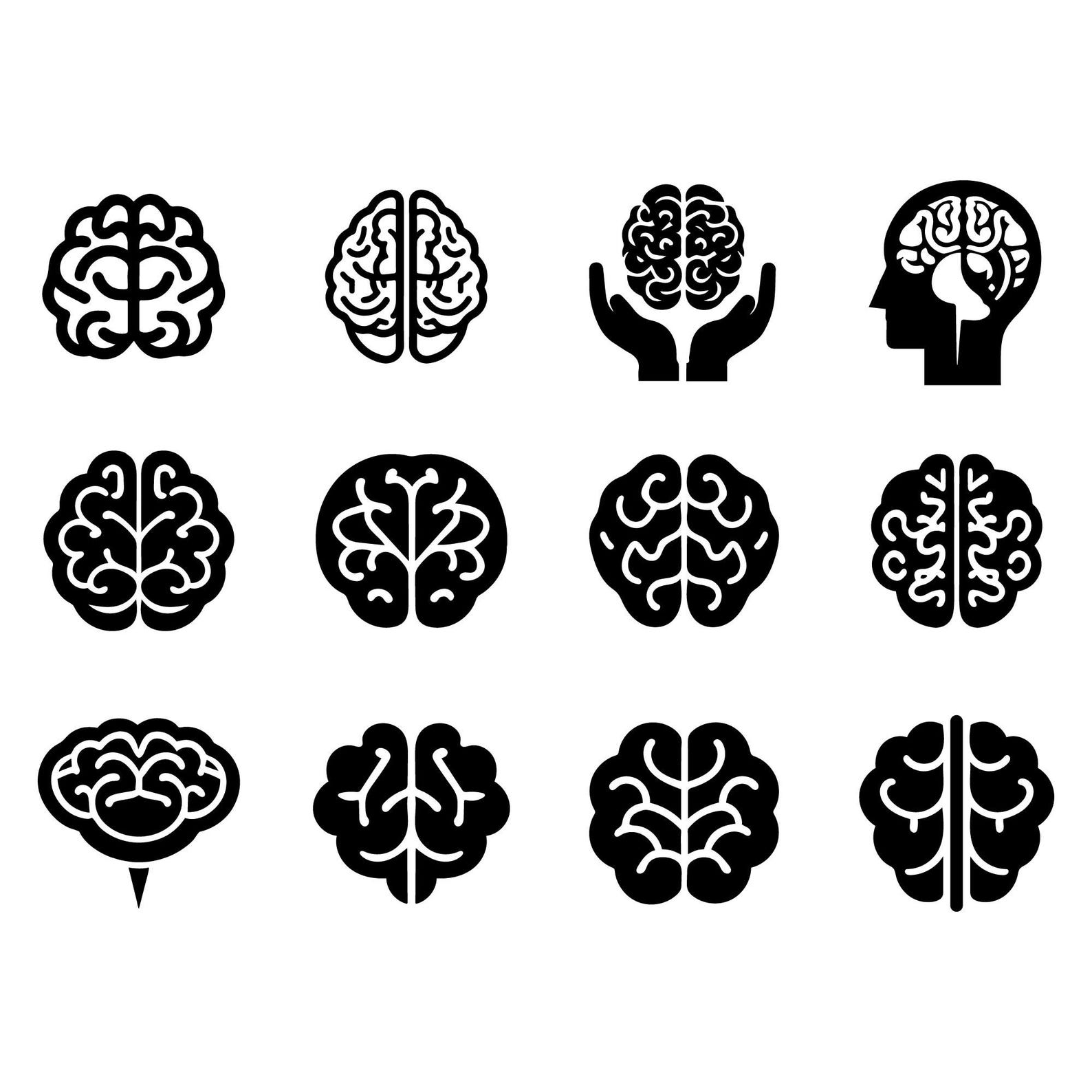 Human Brain Svg Bundles, Brain PNG for Prints, Brain Clipart, Brain Svg ...