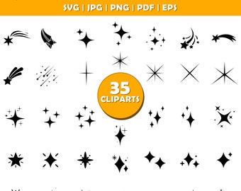 Sky Star Svg Bundles, Sparkle Svg Bundles, Sparkle Star Png Bundles, Star Clipart, Star Circuit ...