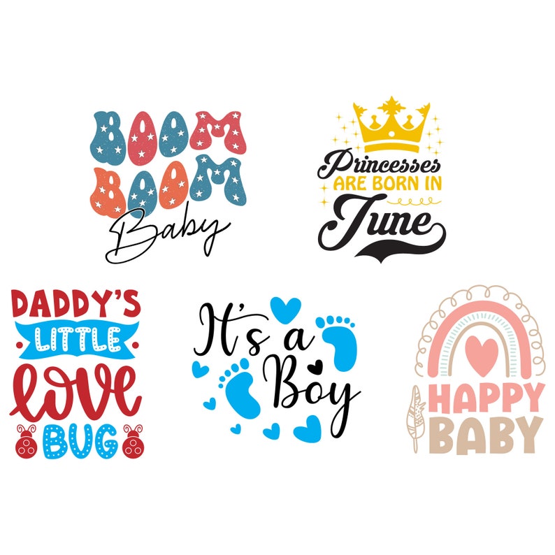 Cute Baby Svg Bundle, Baby Svg Clipart, New Born Baby Svg Bundles ...