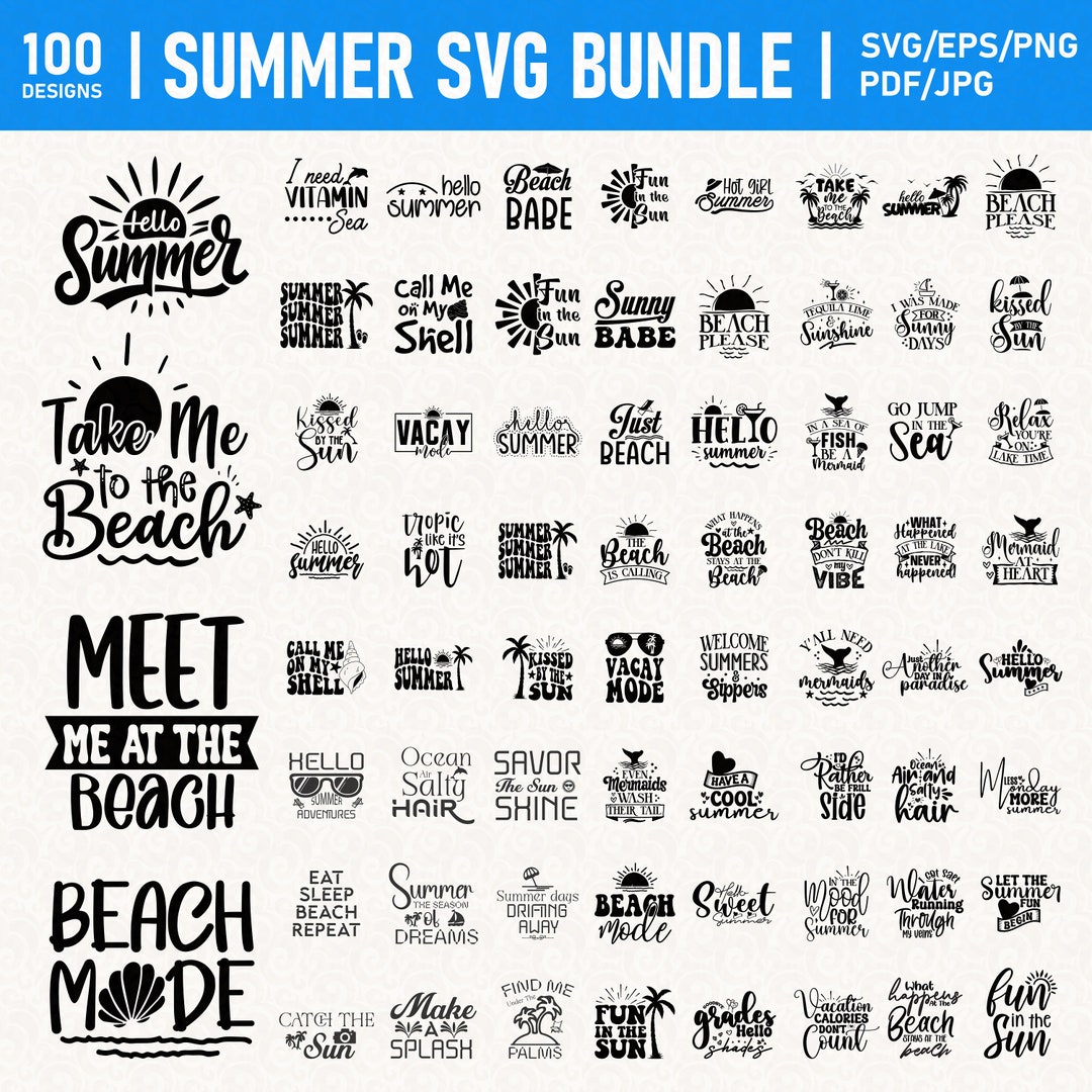 Summer Svg Bundles, Beach Summer Svg, Summer Quotes Svg, Summer Time ...
