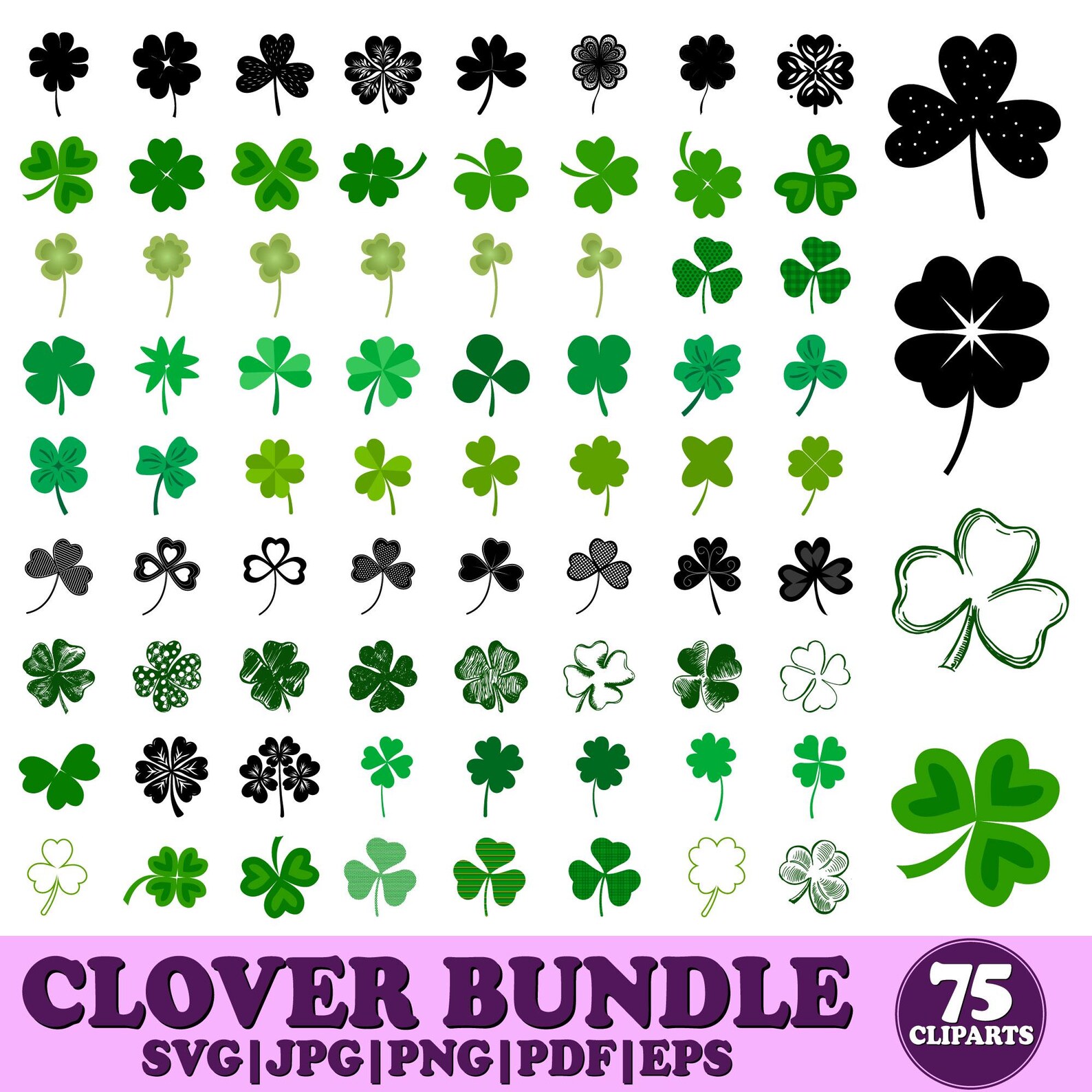 Clover Leaf Svg, Clover Leaf PNG for Prints, Clover Leaf Clipart, Leaf ...