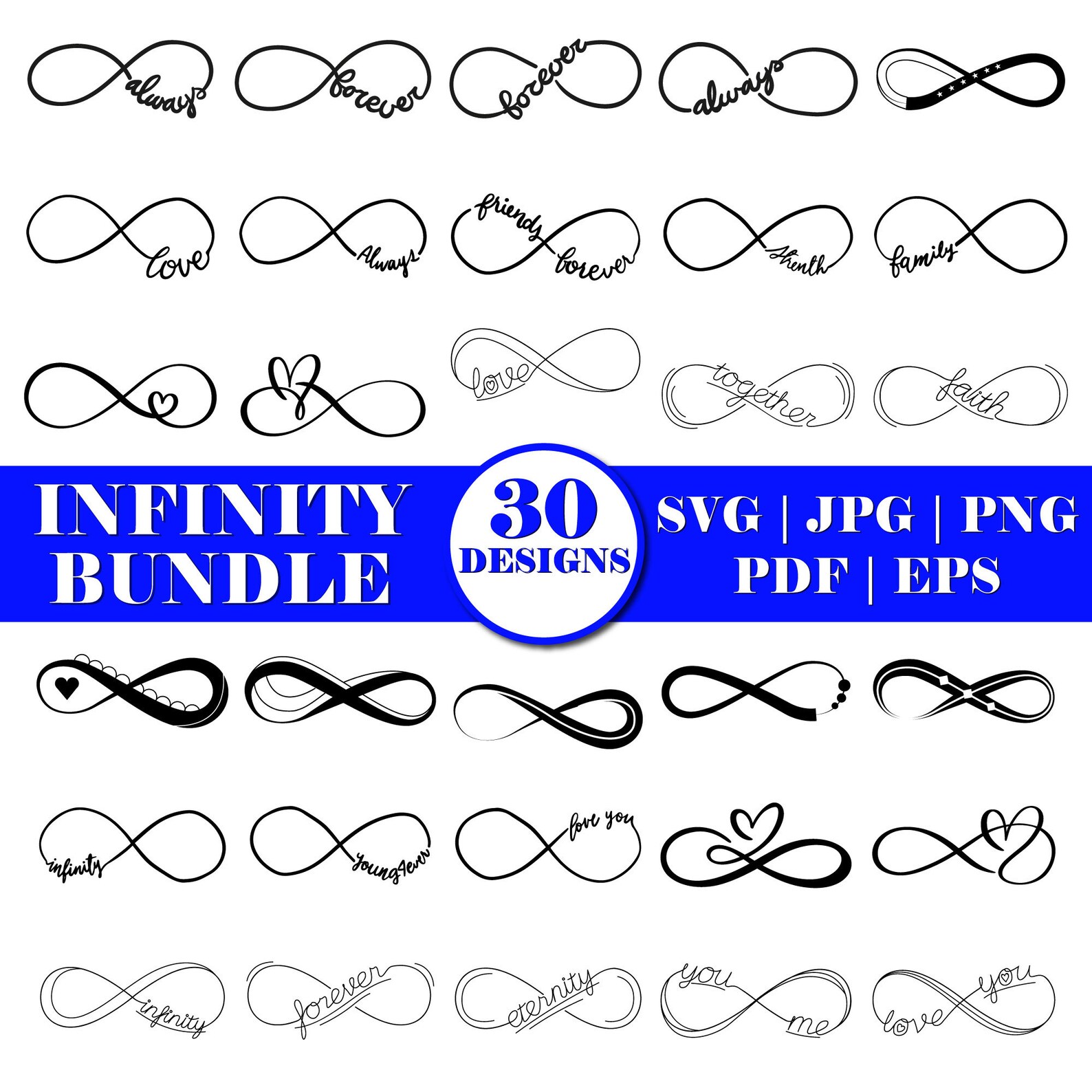 Infinity Symbol Svg Bundles, Cute Infinity Svg Clipart, Infinity PNG ...