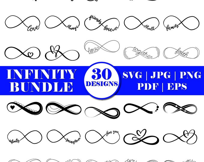 Infinity Sign Svg Bundles, Infinity Svg Clipart, Infinity PNG, Infinity ...