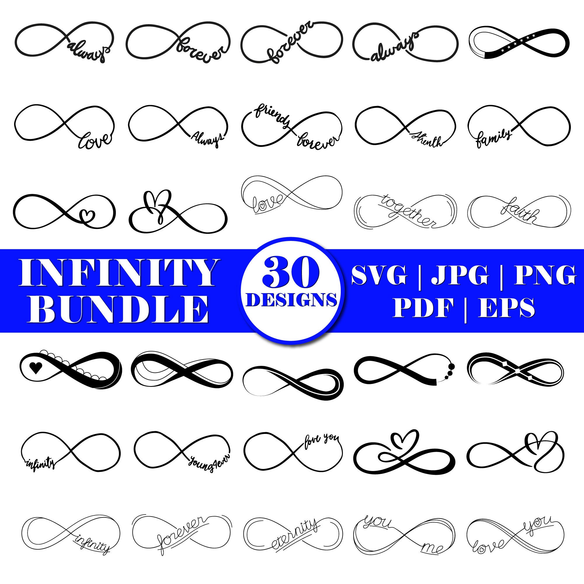 Infinity Symbol Svg Bundles, Cute Infinity Svg Clipart, Infinity PNG ...