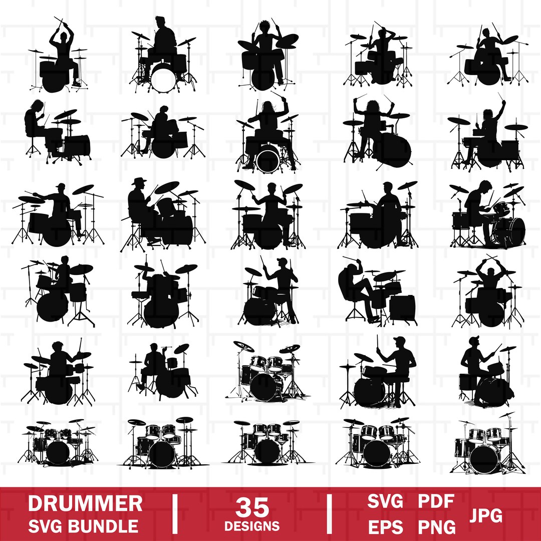Music Drummer Svg Bundles, Drum Svg, Drum PNG, Drumstick Svg, Drummer ...