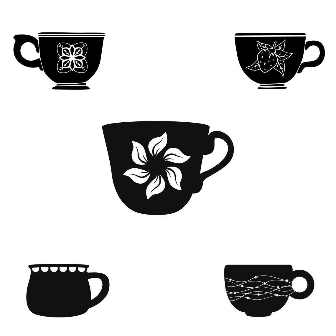 Cups Svg Bundles, Coffee Cup Svg, Coffee Mug Svg, Mug Svg, Tea Cups Svg ...