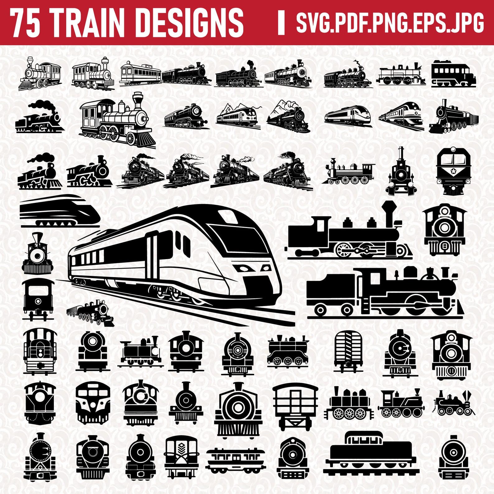 Vintage Train Svg Bundles, Train T Shirts Prints, Train PNG Wall Art ...