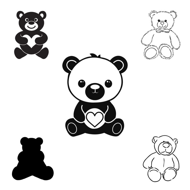 Cute Teddy Bear Svg Bundles, Teddy Bear PNG, Bear Svg, Teddy Bear ...