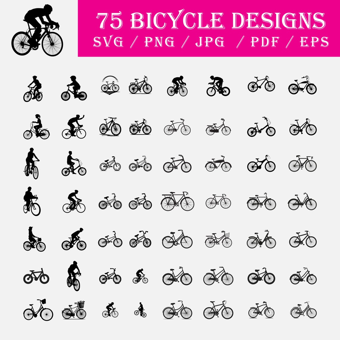Fahrrad-Svg Clipart, Fahrrad-Svg, Fahrrad-Svg-Bundles, Bergzyklus-Svg ...