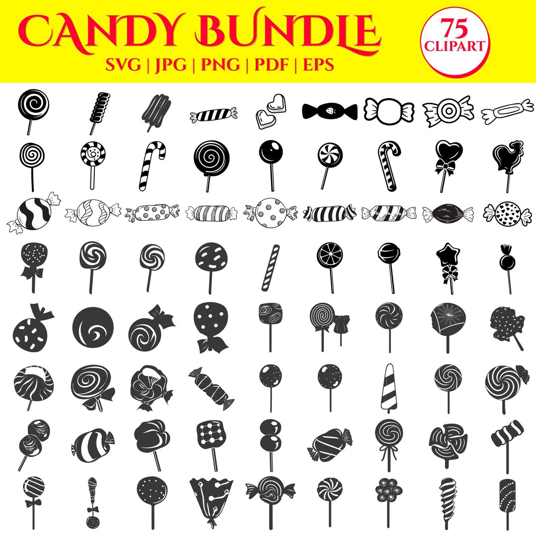 Candy Svg Bundles, Lollipop Svg, Sweets Svg, Candy Vector, Candy Svg ...