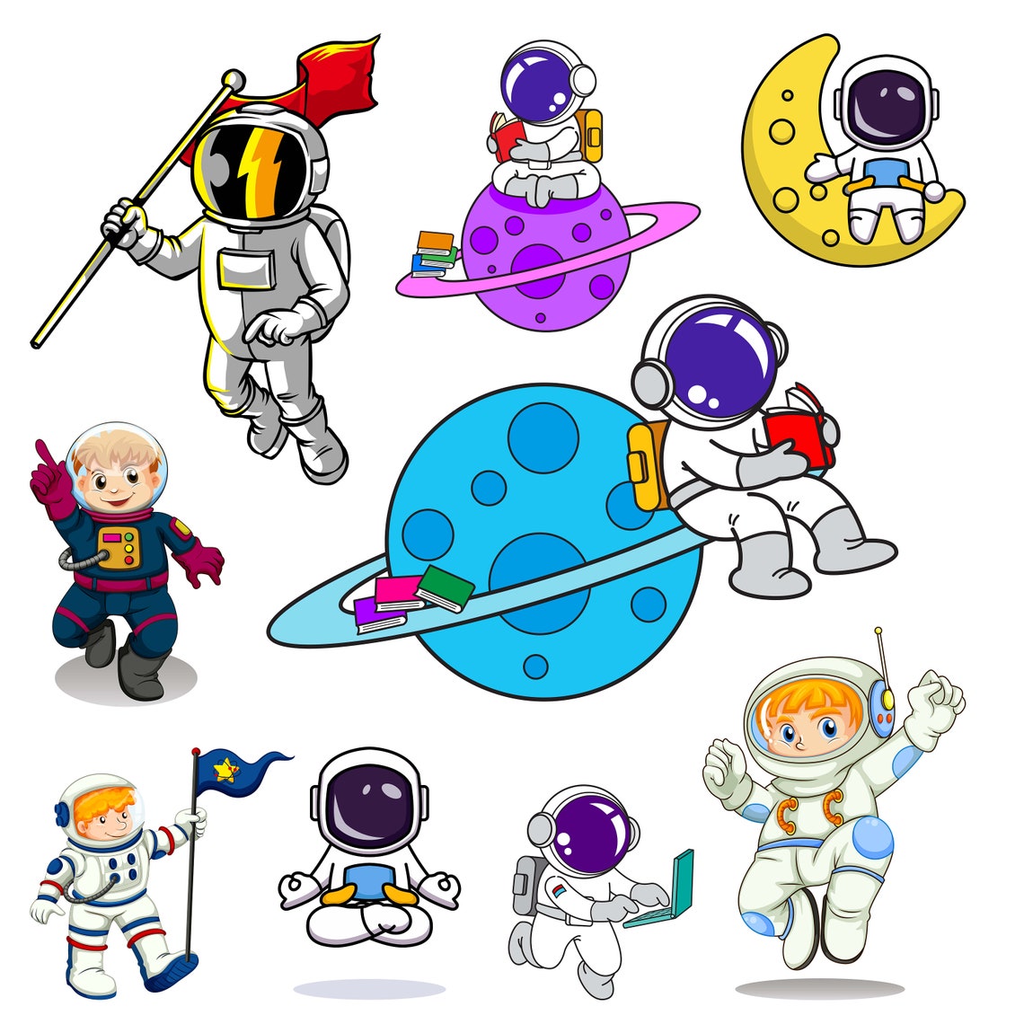 Astronaut Svg Bundles, Astronaut PNG Bundles, Space Svg Bundles, Vector ...