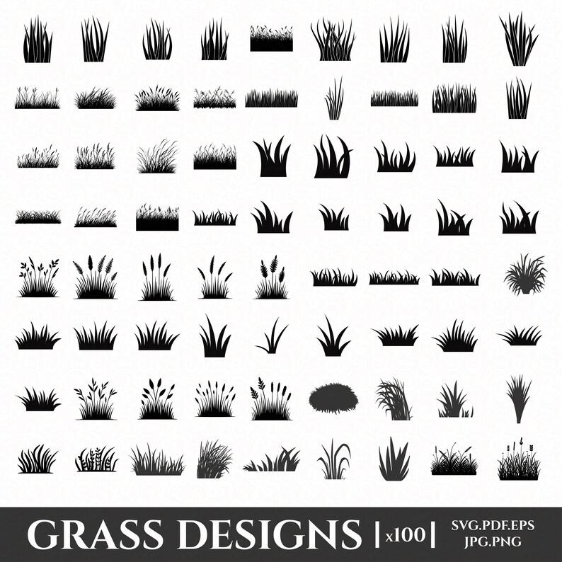 Green Grass Svg Bundles, Grass Svg Art, Grass Clipart, Grass PNG, Grass ...