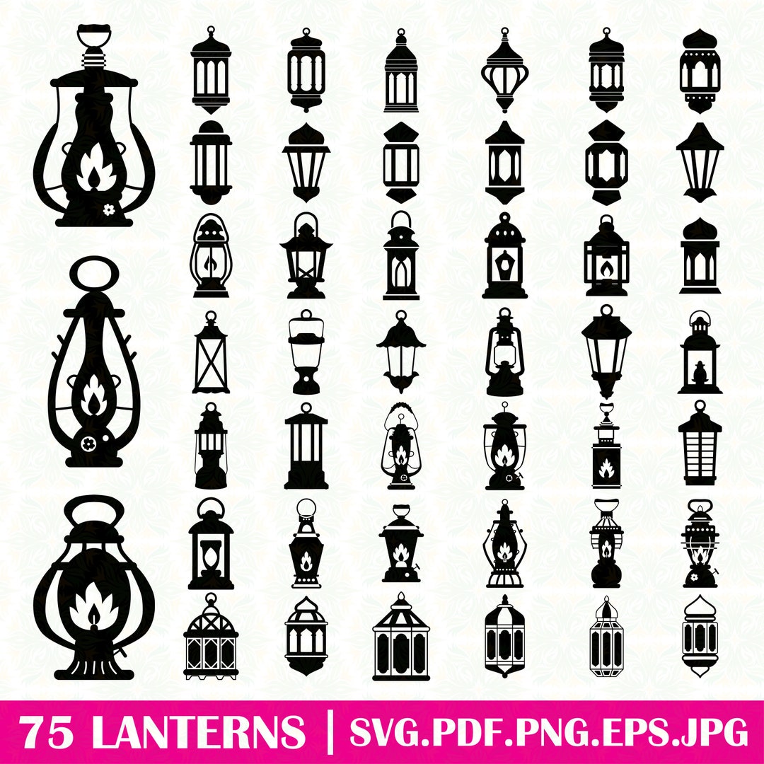 Cute Lantern Svg Bundles, Lantern Svg Files, Lantern Clipart, Lantern ...