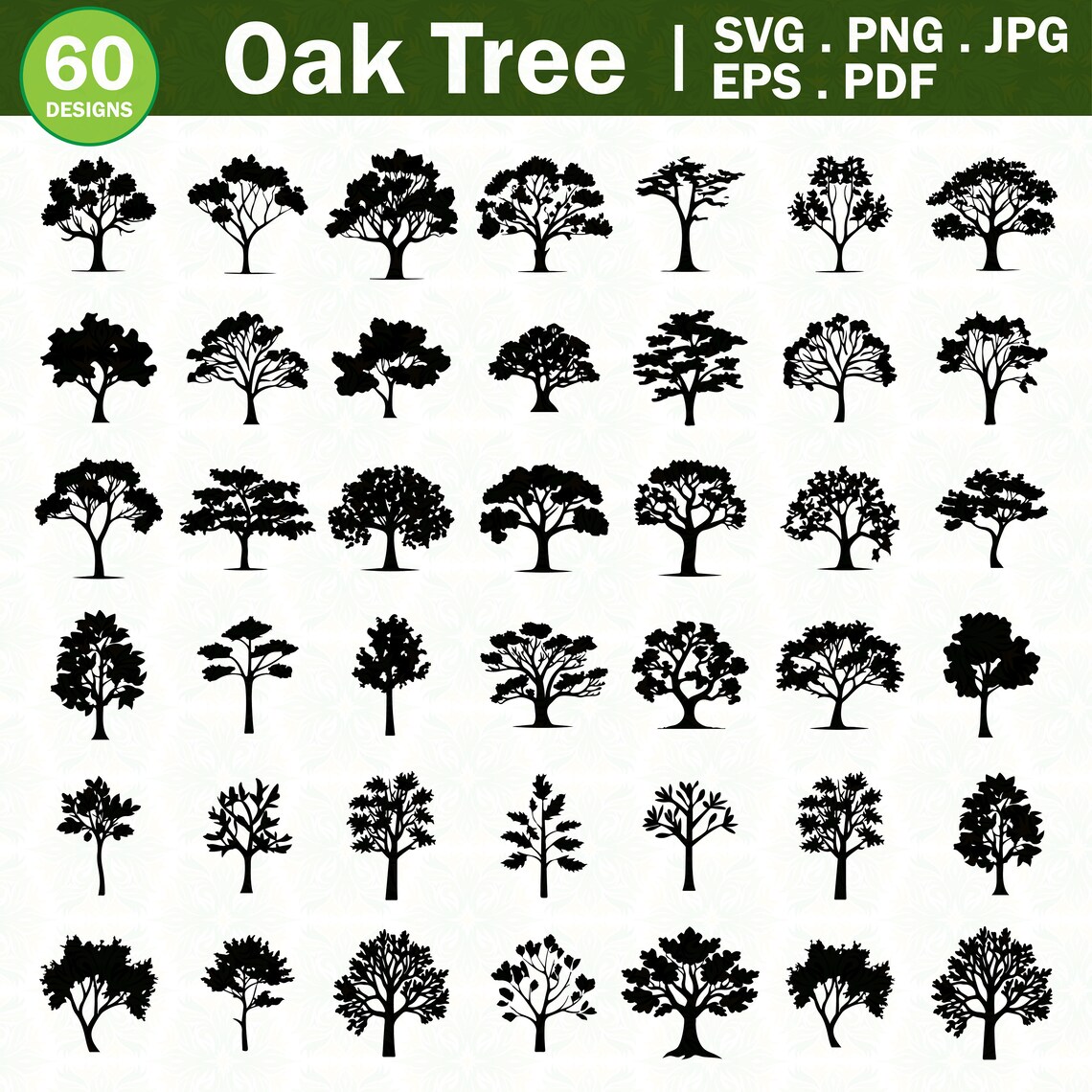Oak Tree Svg Bundles, Woodland Forest Tree Svg , Oak Tree PNG for ...
