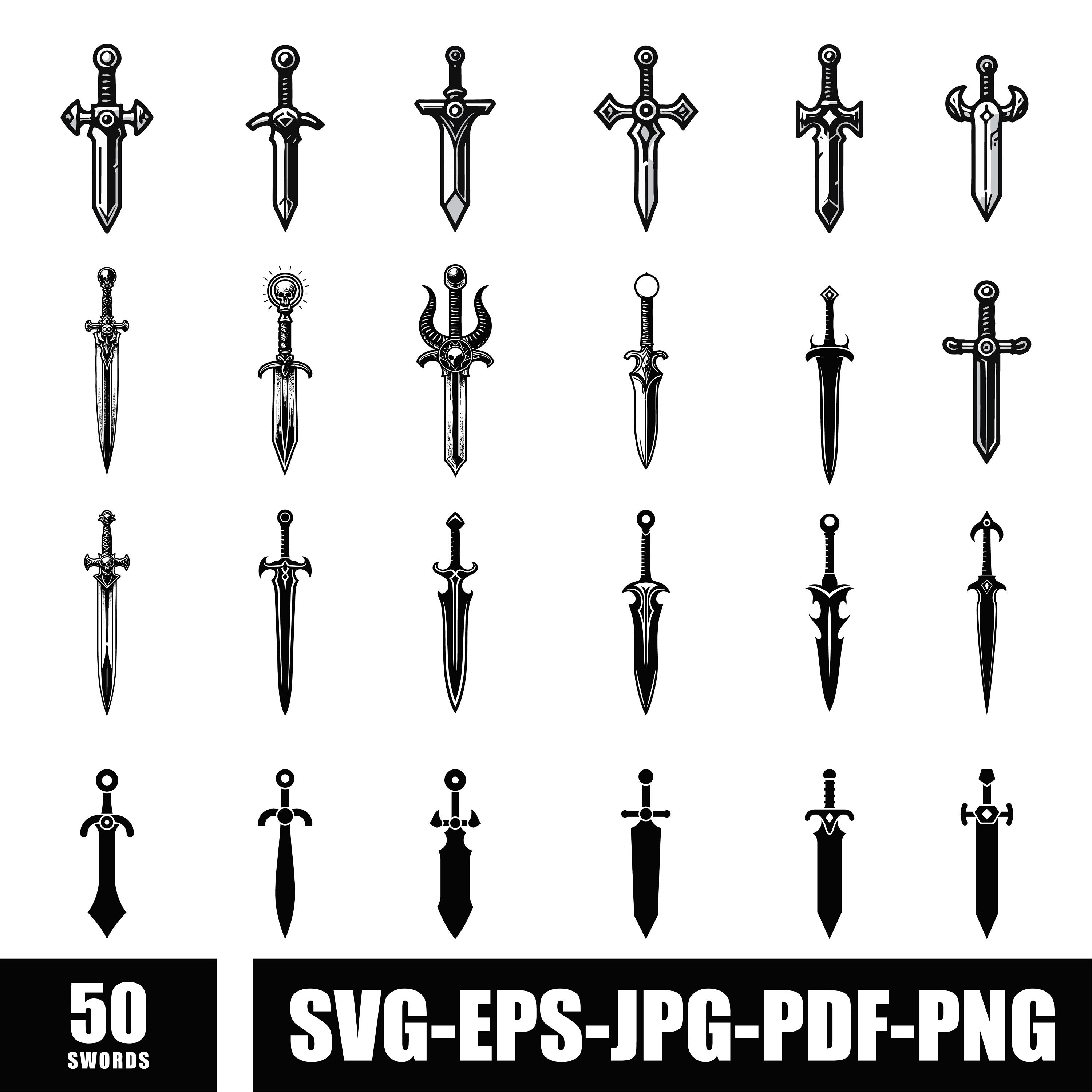 Sword Svg Bundles, Sword Png, Sword Clipart, Weapon Svg, Swords Cut ...