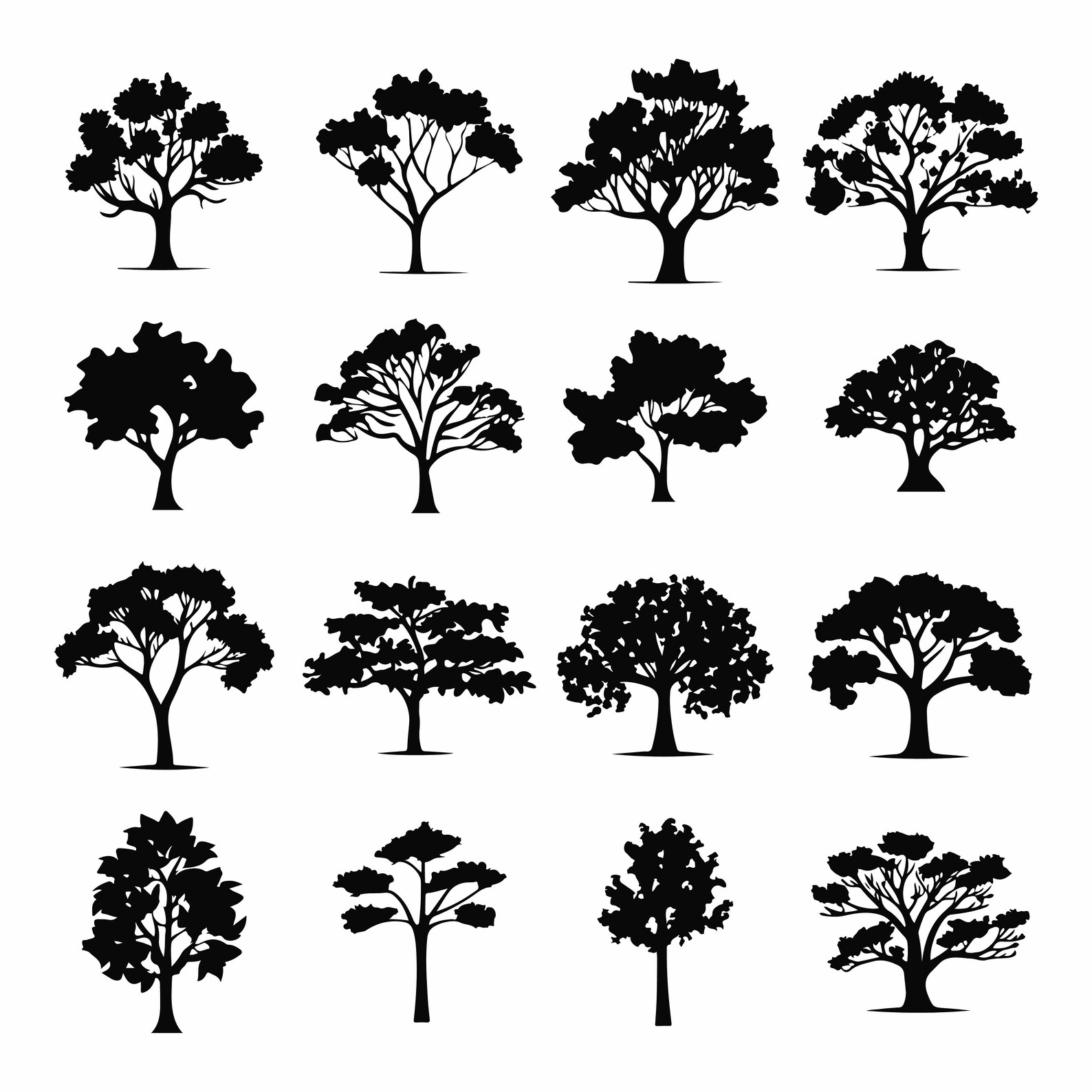 Oak Tree Svg Bundles, Woodland Forest Tree Svg , Oak Tree PNG for ...