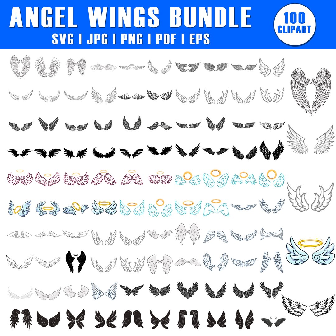 Angel Svg Bundles, Angel PNG Bundles, Wing Shape Svg Bundles, Angel ...