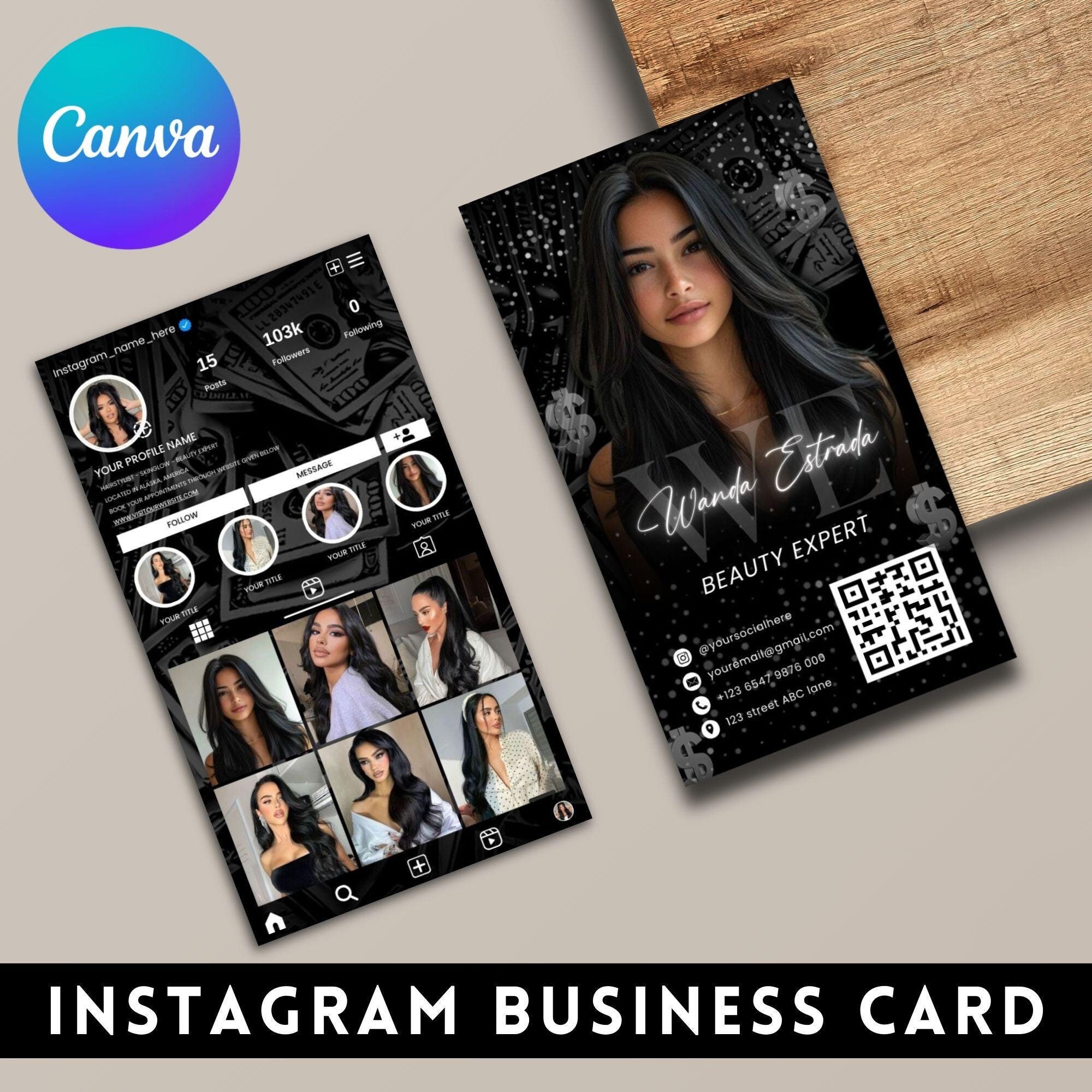 Instagram Business Card, IG Business Card, DIY Canva Business Card ...