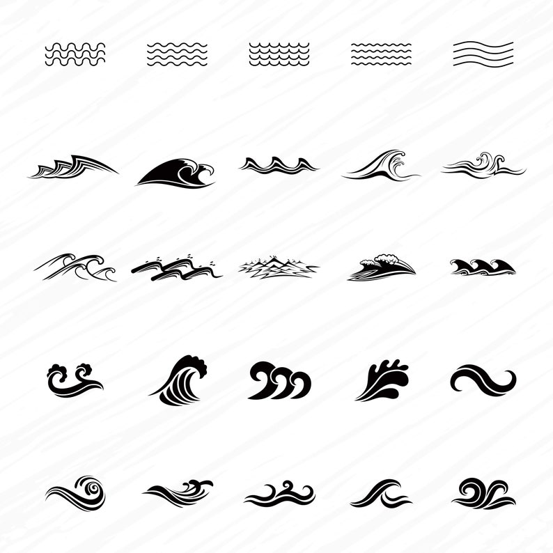 Waves Svg Bundles, Sea Waves Svg Clipart, Wave Clipart, Water Wave ...