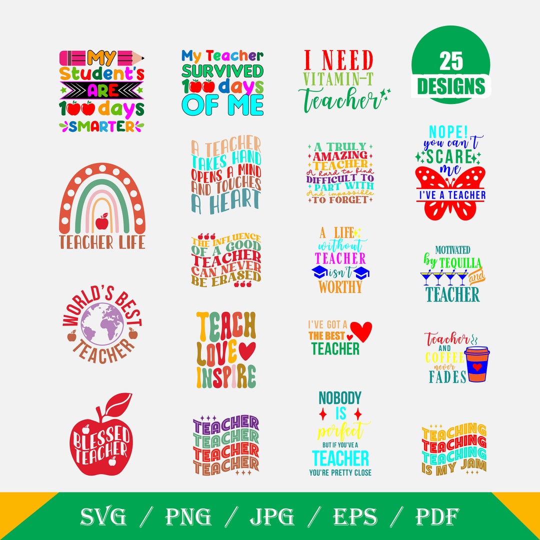 Teacher Svg Bundles, Teacher Svg, Teach Svg, School Svg, Back to School ...