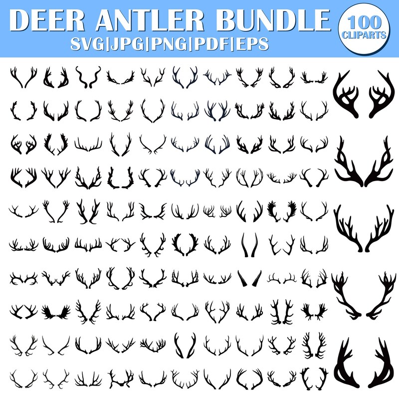 Deer Antler Svg - Etsy