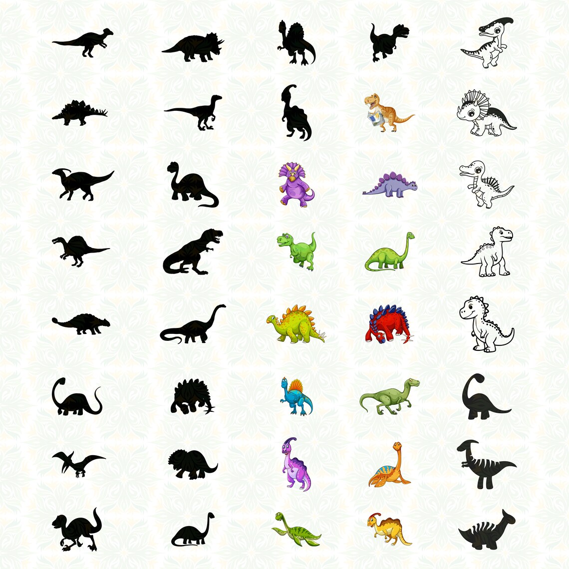 Dinosaur Svg Bundles, Dinosaur PNG Bundles, Dainosaur Clipart, Jurassic ...