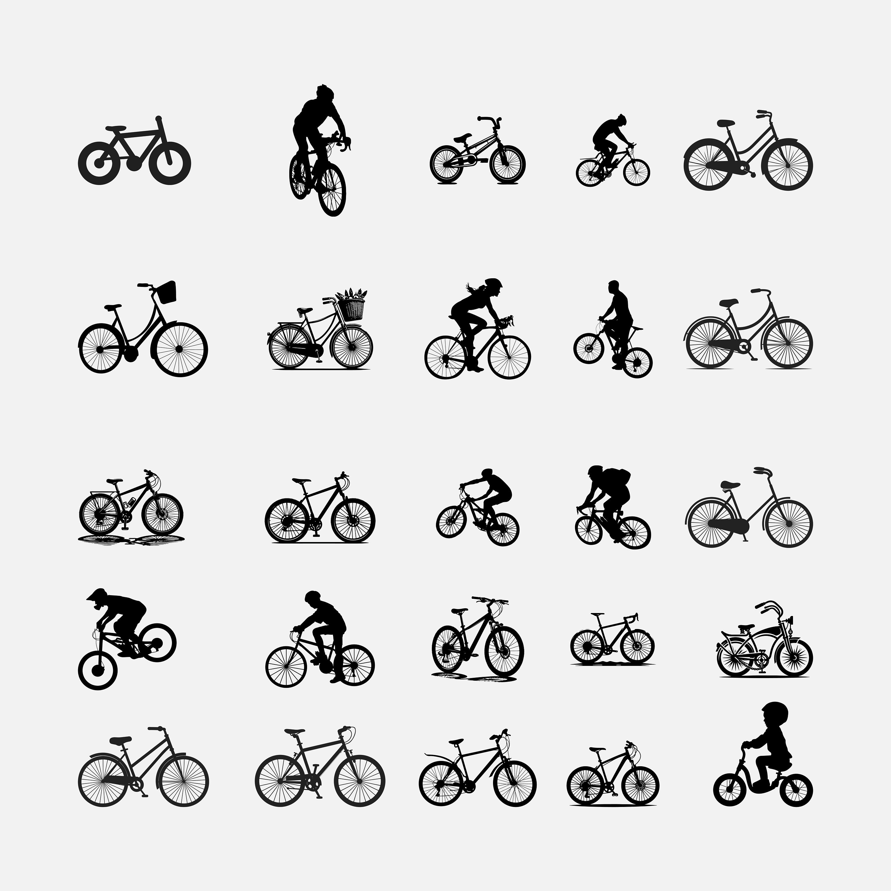Bicycle Svg Clipart, Bicycle Svg, Cycle Svg Bundles, Mountain Cycle Svg ...