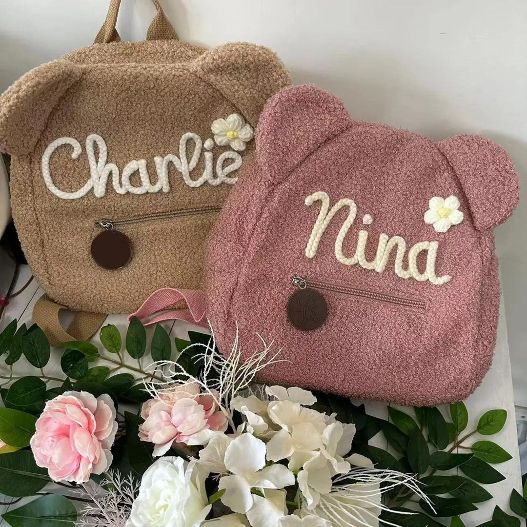 Teddy Bear Backpack Bag Personalised Fluffy Teddy Bear Bag for Kids ...