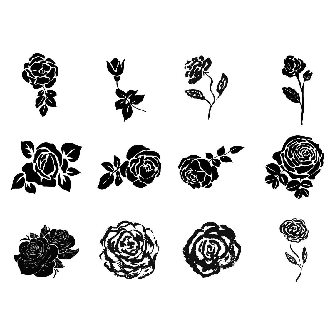 Rose Flower Svg Bundles, Rose Svg, Rose Flower Clipart, Rose Flower PNG ...