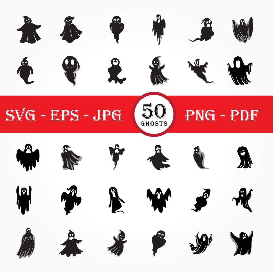Scary Ghost Svg Bundles, Ghost Svg, Funny Ghost, Halloween Ghost PNG ...
