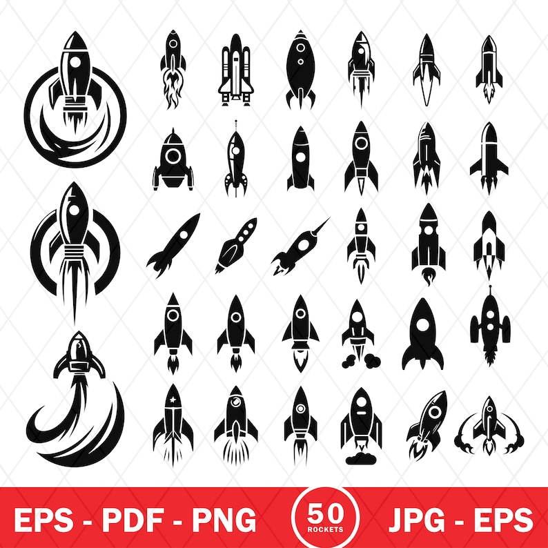 Flying Rocket Svg Bundles, Rocket PNG, Rocket Vector, Rocket Clipart ...