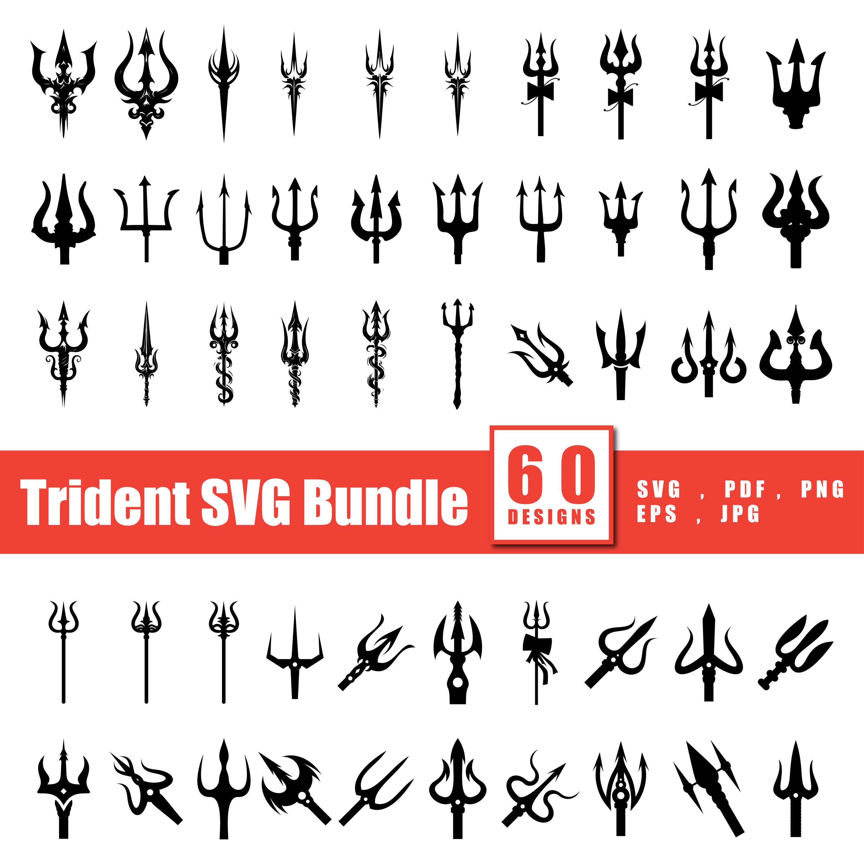 Trident Svg Bundles, Trident Svg Art, Trident Clipart, Trident PNG ...