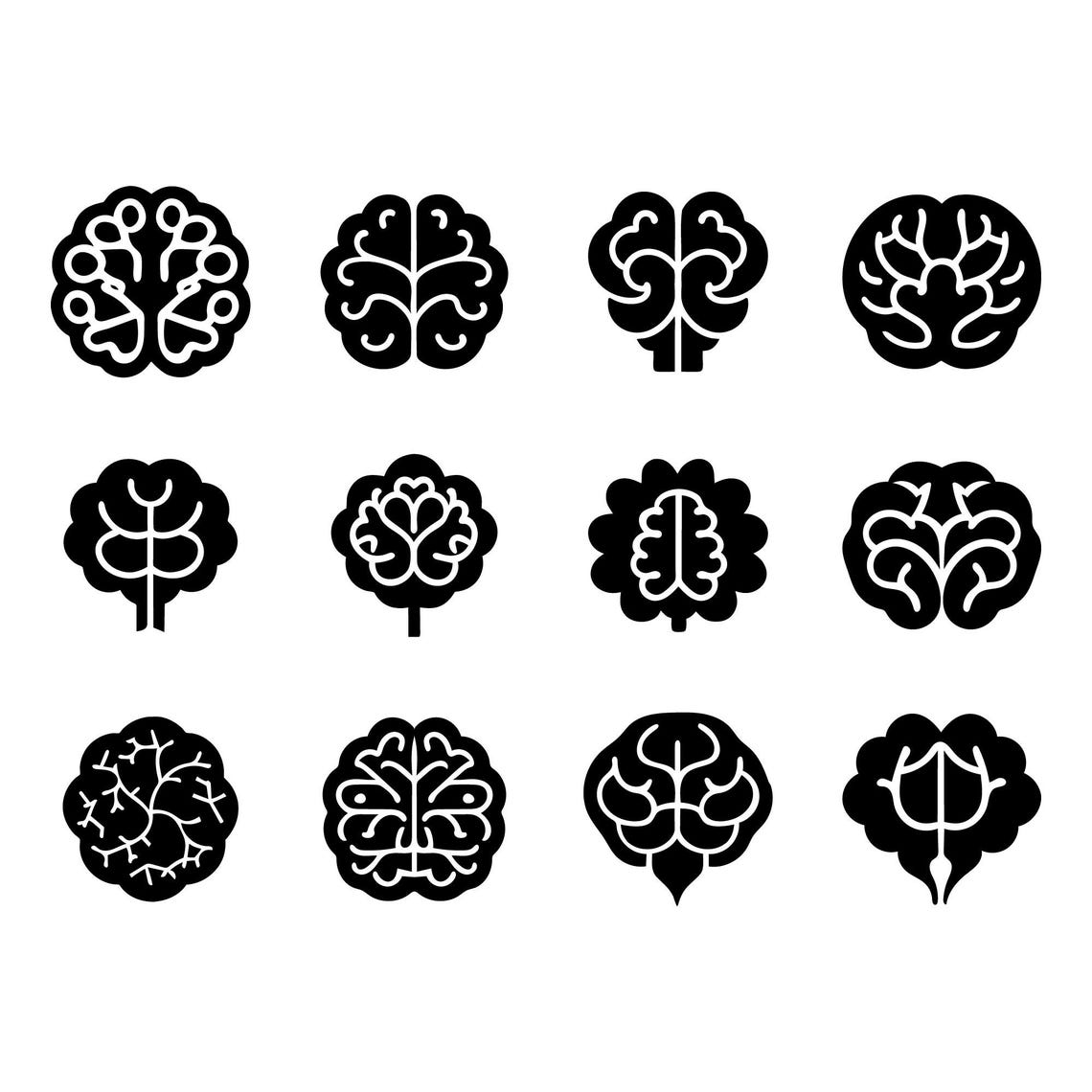 Human Brain Svg Bundles, Brain PNG for Prints, Brain Clipart, Brain Svg ...
