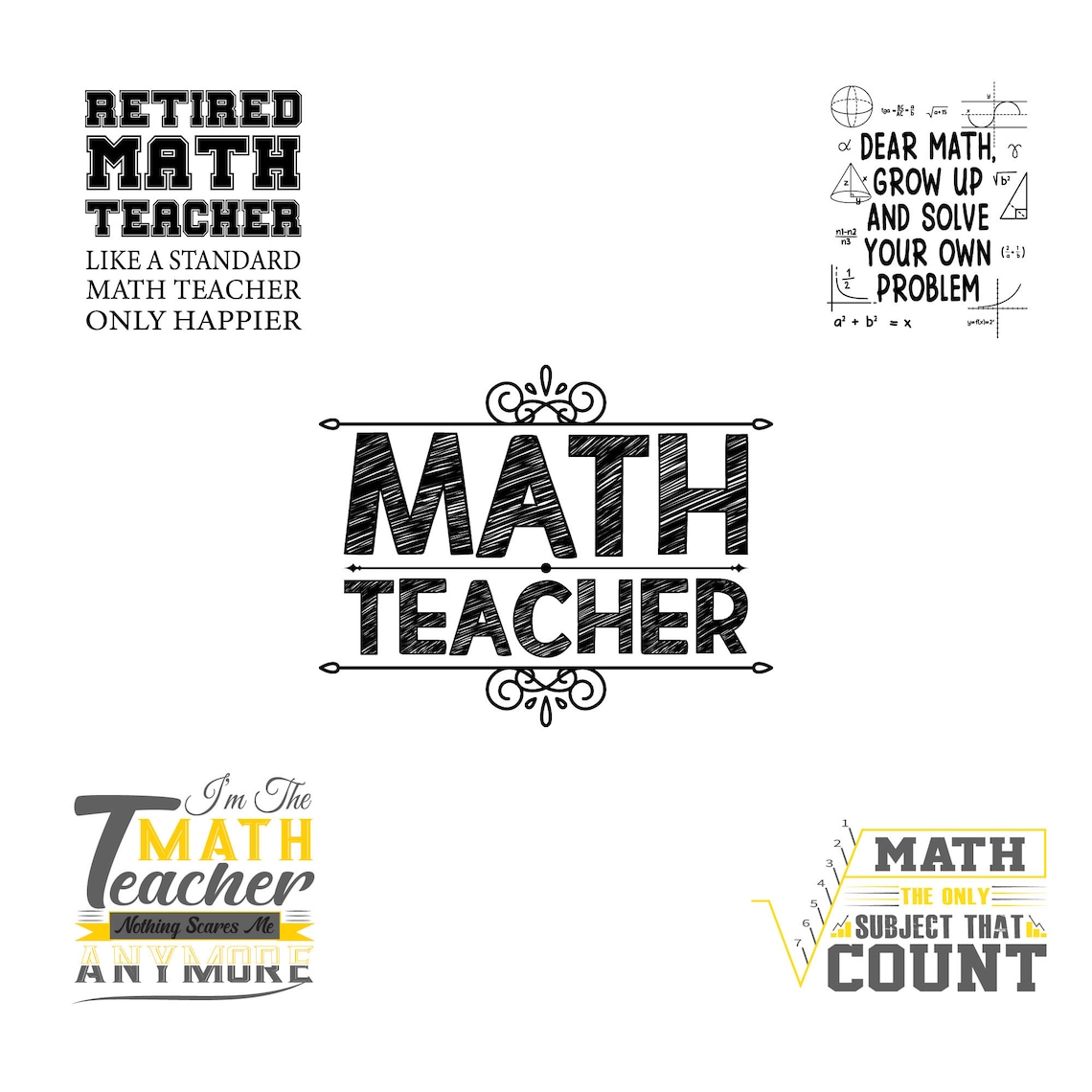 Math Teacher SVG PNG Bundle, Math Student Svg Bundle, Math Tacher Svg ...