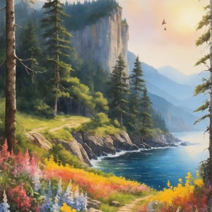 3pack Nature-inspired Beauty: Original Watercolor Painting, Tranquil ...